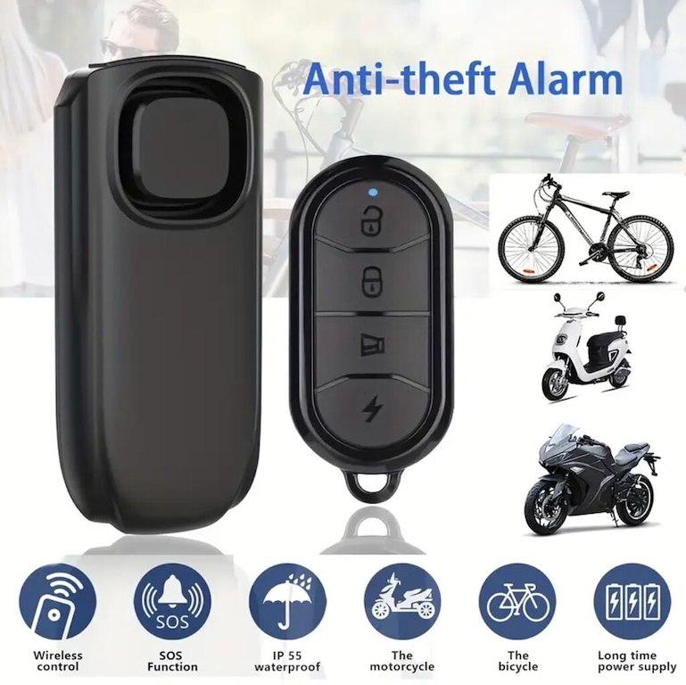 Bežični alarm protiv krađe za bicikle, motocikle i skutere - Snažan