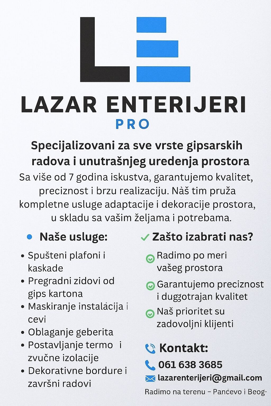 Radnik na završnim radovima. More than 6 years experience