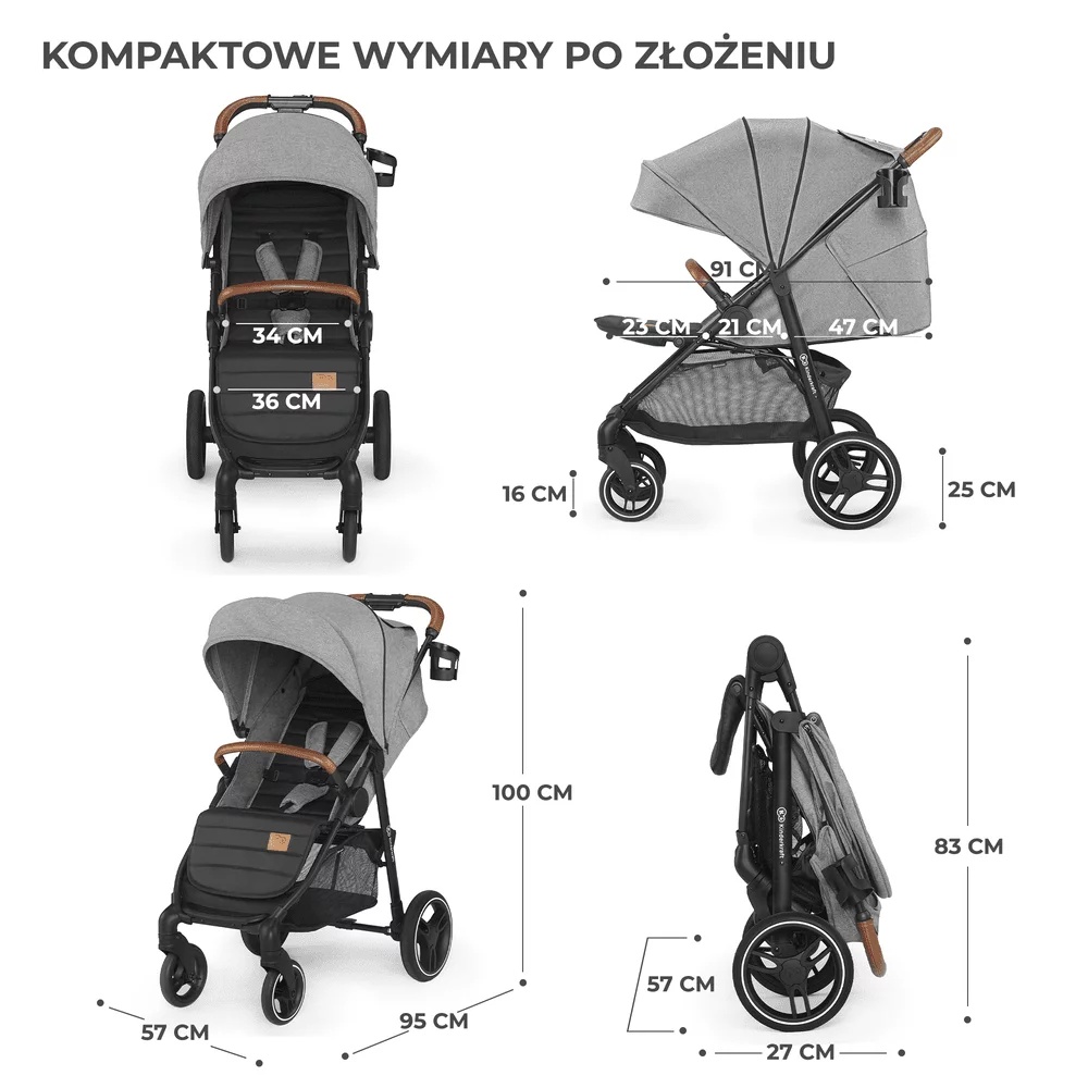 KINDERKRAFT KOLICA ZA BEBE GRANDE PLUS GRAY