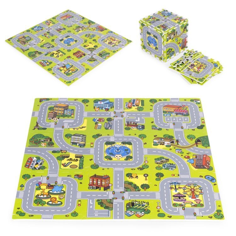 Velika podloga za igru EVA FOAM City 90.5x90.5 cm 21 deo ECOTOYS
