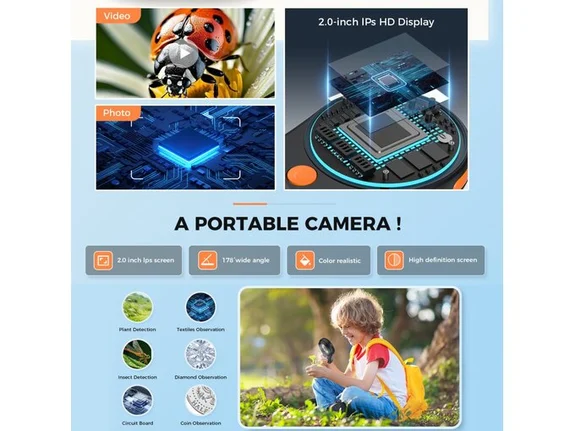 Digitalni mikroskop JWD mali prenosni crni