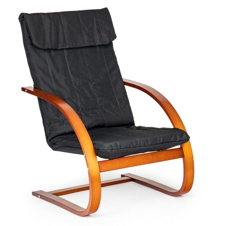 Stolica za ljuljanje walnut/black MODERNHOME