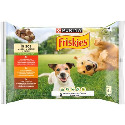 Friskies Dog Adult Komadići Mesa i Povrća u Sosu Multipack 4x85g