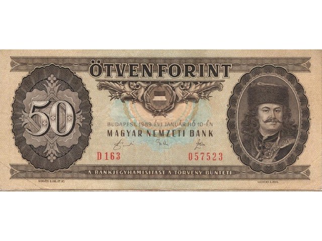Madjarska 50 forinti 1989