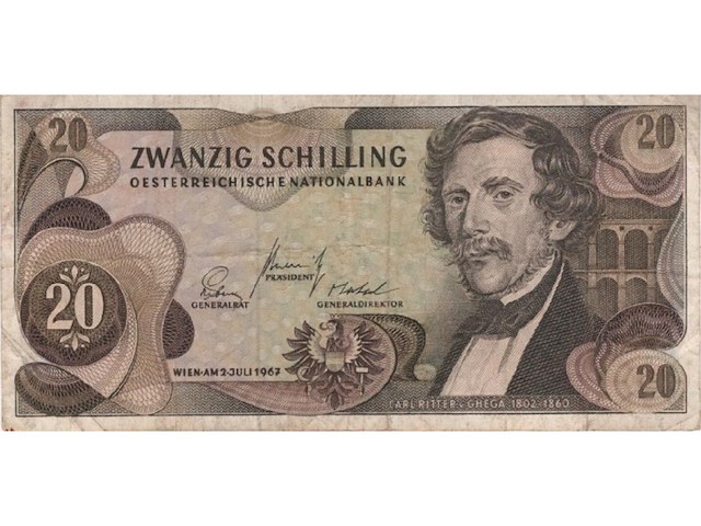 Austrija 20 silinga 1967