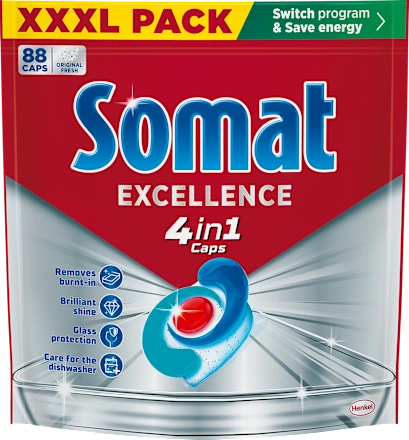 Somat
EXCELLENCE 4in1 tablete za mašinsko pranje sudove, 88 kom