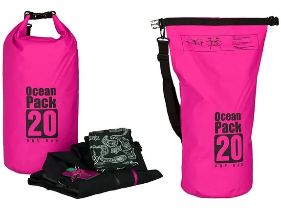Vodootporna suva torba EL 20L pink