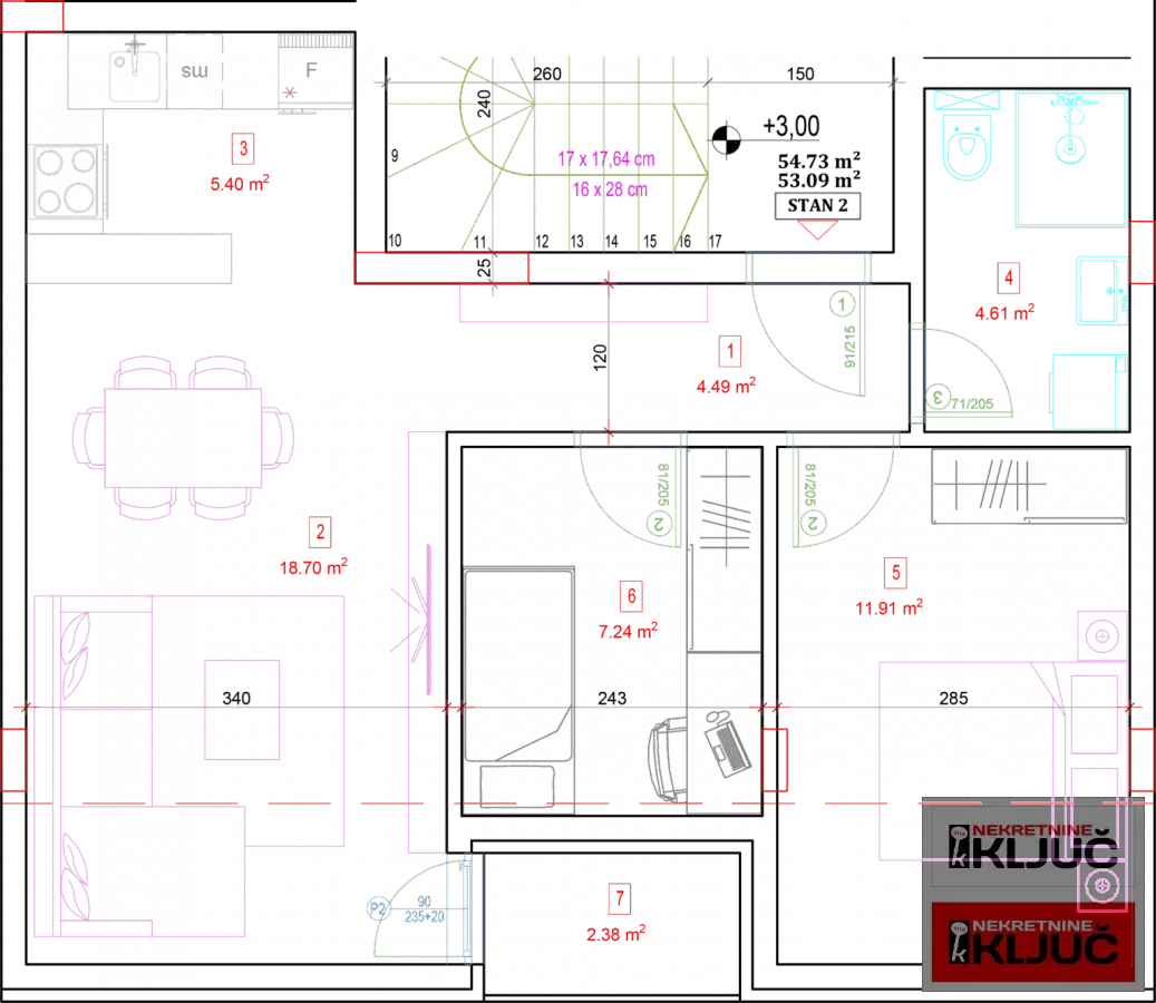 Prodaja, dvosoban stan, 53m2, Adice, Novi Sad, Novi Sad