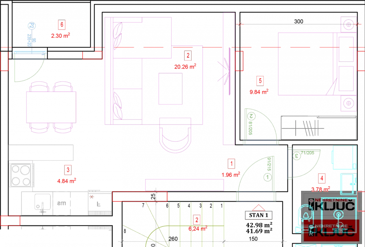 Prodaja, dvosoban stan, 42m2, Adice, Novi Sad, Novi Sad