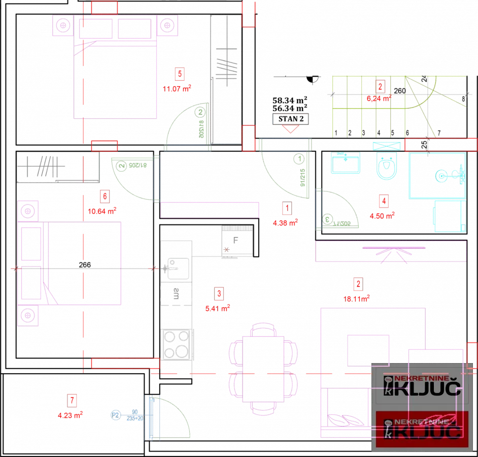 Prodaja, trosoban stan, 57m2, Adice, Novi Sad, Novi Sad