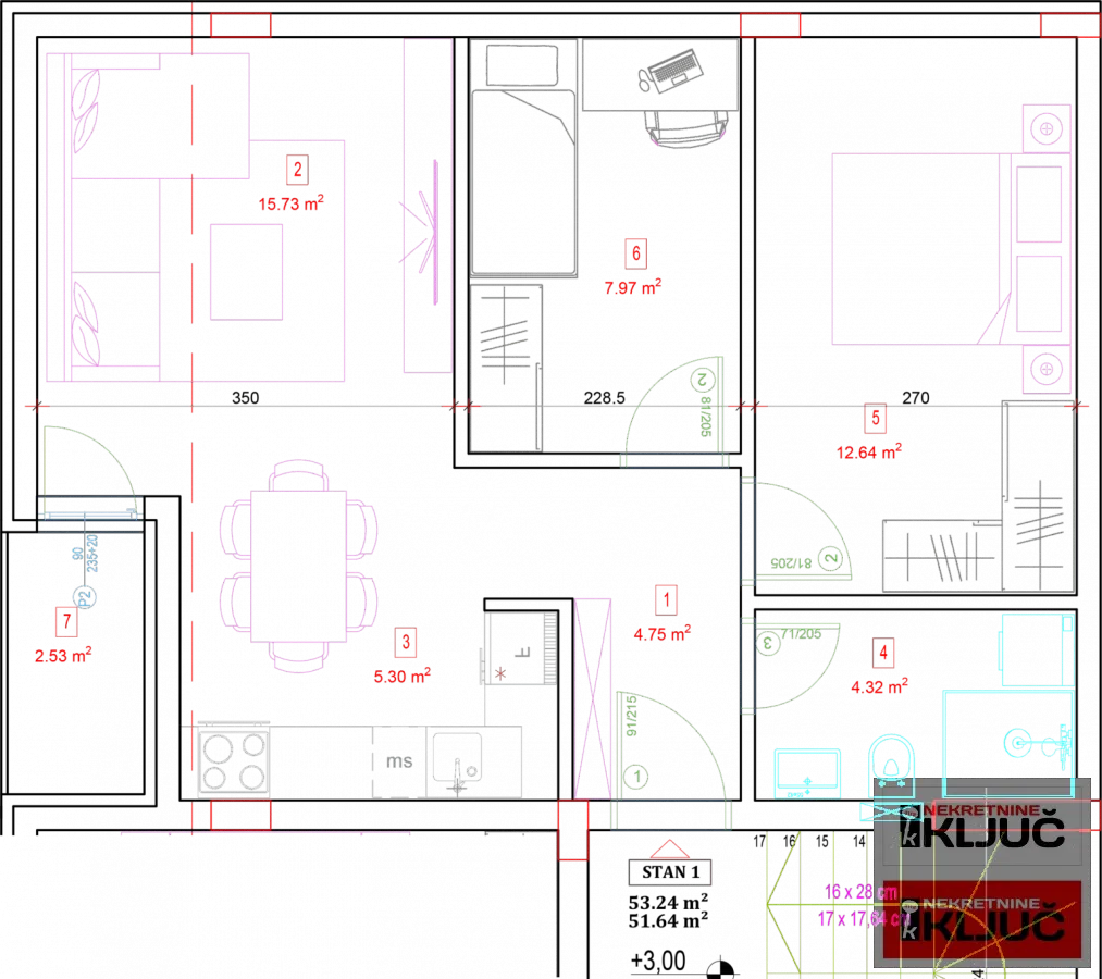 Prodaja, dvosoban stan, 52m2, Adice, Novi Sad, Novi Sad