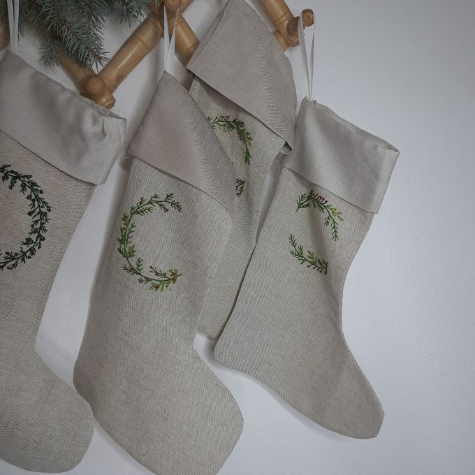 Novogodišnja čarapa-christmas socks-ručni vez