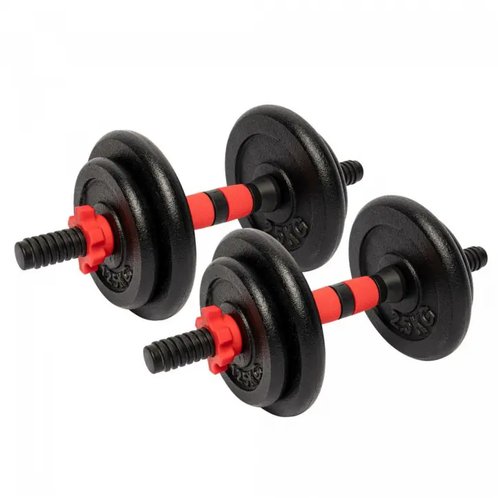 GORILLA SPORTS Set od 2 podesive bučice od livenog gvožđa 25 mm 15 kg