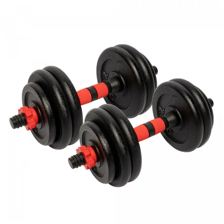 GORILLA SPORTS Set od 2 podesive bučice od livenog gvožđa 25 mm 25 kg