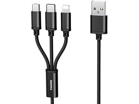 Data kabl REMAX Gition RC-131 3u1 za iPhone Lightning/Micro USB/Type C crni 1m