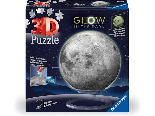 3D Puzzle Mesec koji svetli u mraku 72 dela Ravensburger 11586