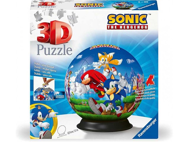 3D Puzzle slagalica 72 dela lopta Sonic Ravensburger 11592