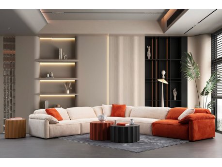 Atelier del Sofa Ugaona sofa Flamingo Corner 2 Krem Orange