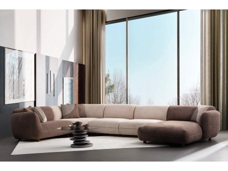 Atelier del Sofa Ugaona sofa Pavia Corner 7 (L15+Cx+O1+O1+Chlr)