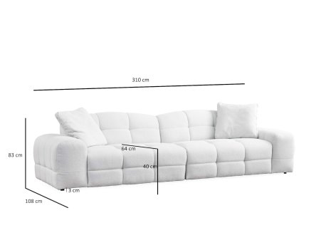 Atelier del Sofa Sofa sa 3 sedišta Pescara Lounge (L2 2R) White