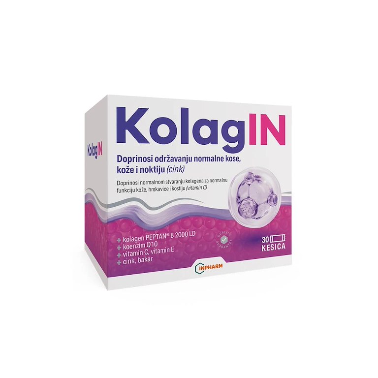 KolagIN 30 Kesica; Kolagen, Koenzim Q10, Vitamin C i E, Cink i Bakar