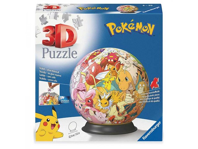 3D Puzzle slagalica 72 dela lopta Pokemon Ravensburger 11595