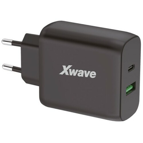 X WAVE GaN45-AC 45W USB-A+USB-C,Crni