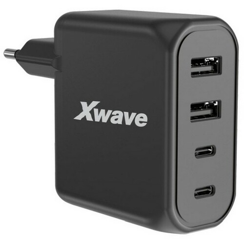 X WAVE GaN100-2A2C 100w, 2USB-A + 2USB-C, Crni