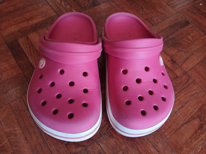 Original Crocs roze papuce J 2 - 34-35 u.g. 22cm