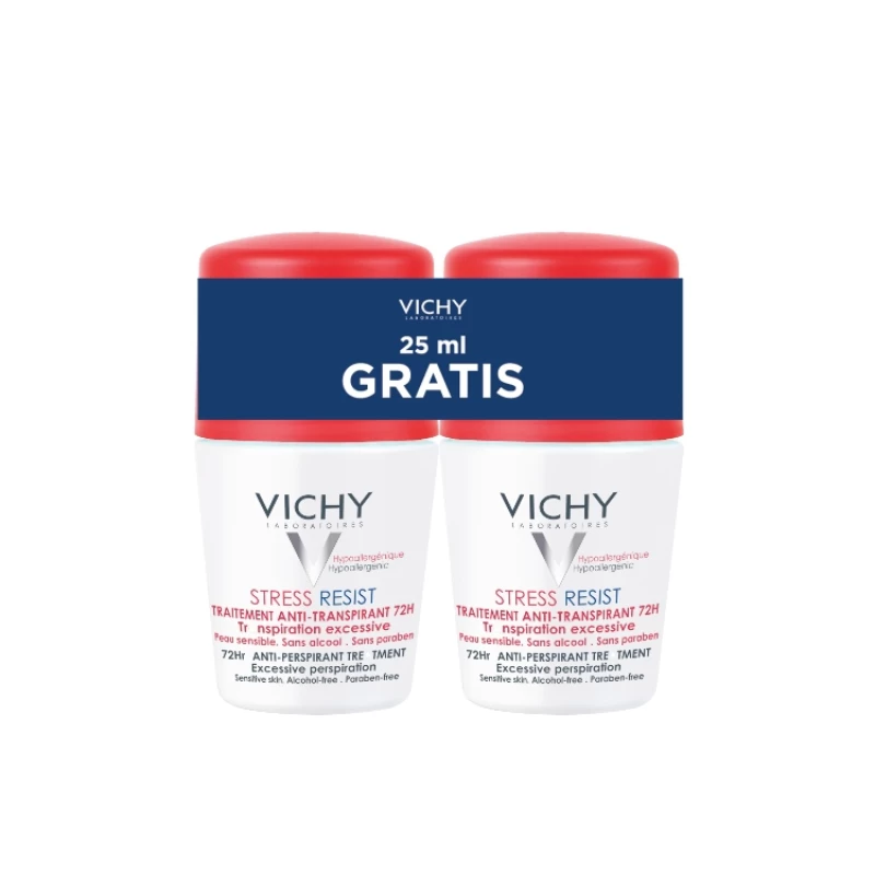 Vichy deo roll-on antistress 50 ml 1+1 promo za regulaciju prekomernog znojenja 72 h