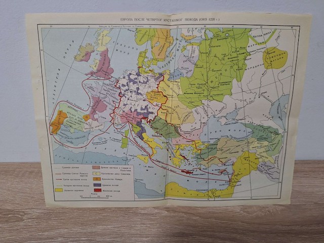 KARTA EVROPE POSLE ČETVRTOG KRSTAŠKOG POHODA (OKO 1220