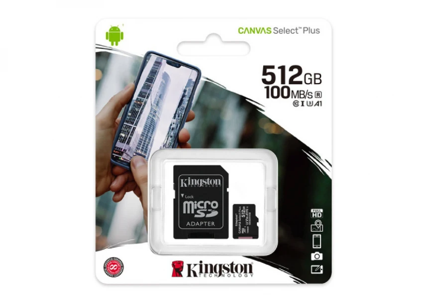 Micro SD Kingston 512GB Canvas Select Plus SDCS2/512GB +adapter