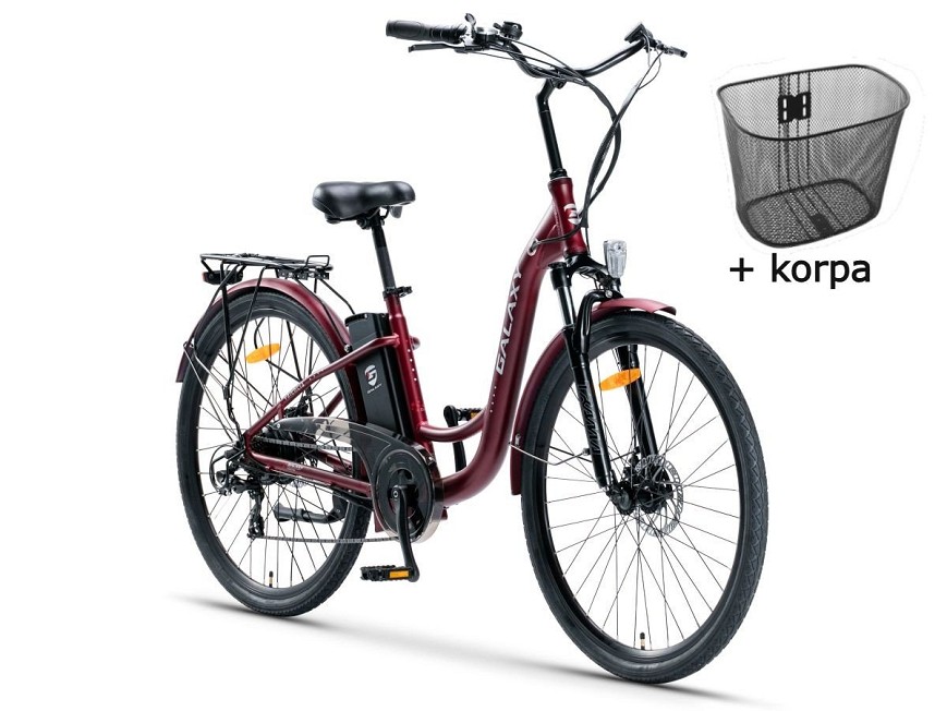 GALAXY ELEKTRIČNI BICIKL 28" VALENCIA (250W 36V/10.4AH LITHIUM) BORDO MAT