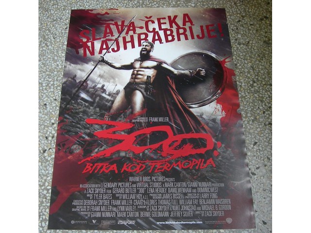 300 - Bitka kod Termopila (G. Butler) - filmski plakat