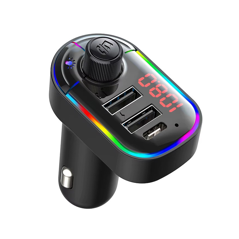 FM transmiter C12 USB PD Bluetooth 5.0 12-24V Slusalica (handsfree) crni