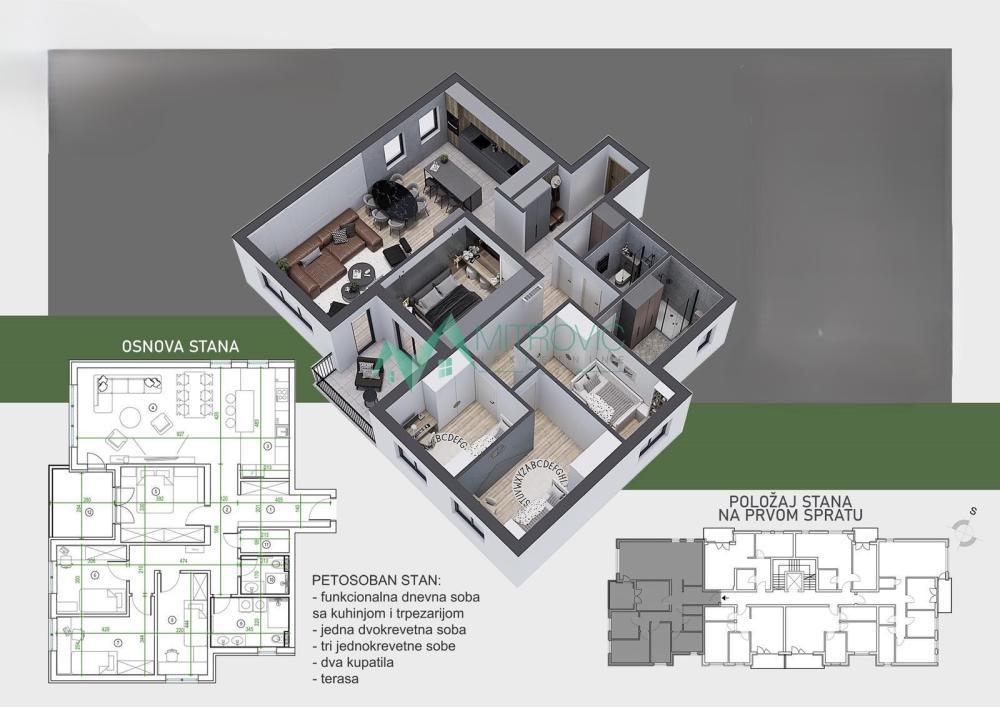 Petosoban stan na prodaju, 123m2, 233.970€