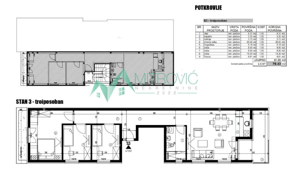 Troiposoban stan na prodaju, 80m2, 148.350€