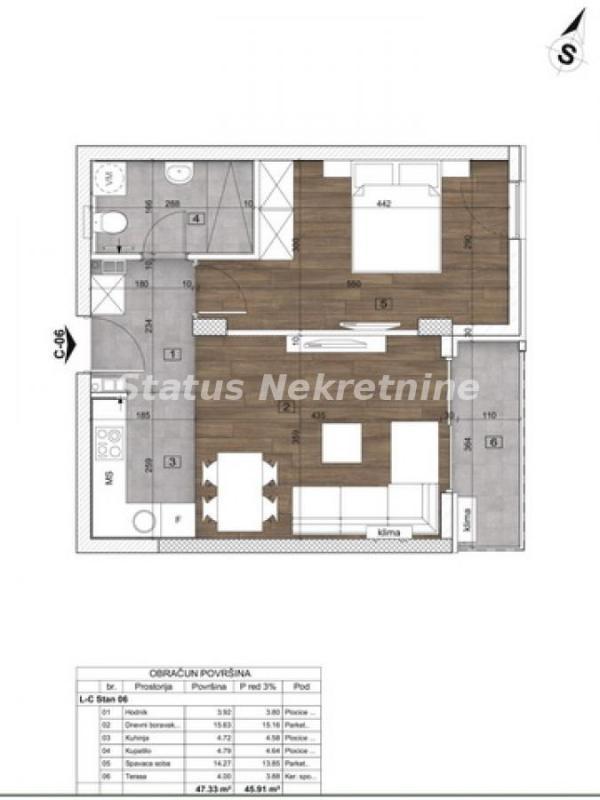 Dvosoban stan na prodaju, 46m2, 135.240€