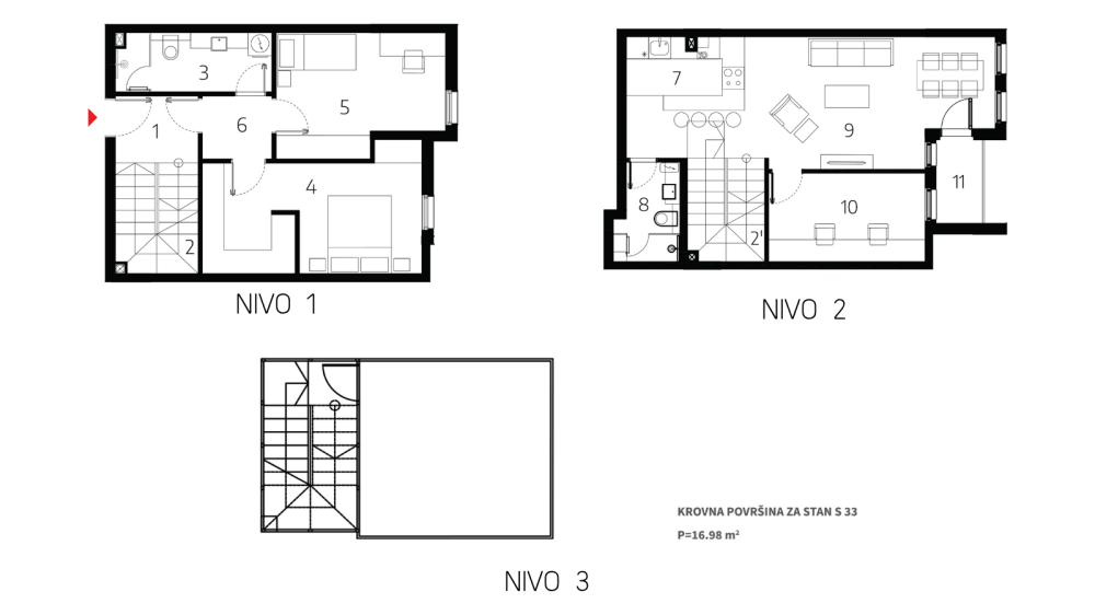 U blizini Mokranjčeve ulice, Troiposoban stan na prodaju, 103.23m2, 192.000€