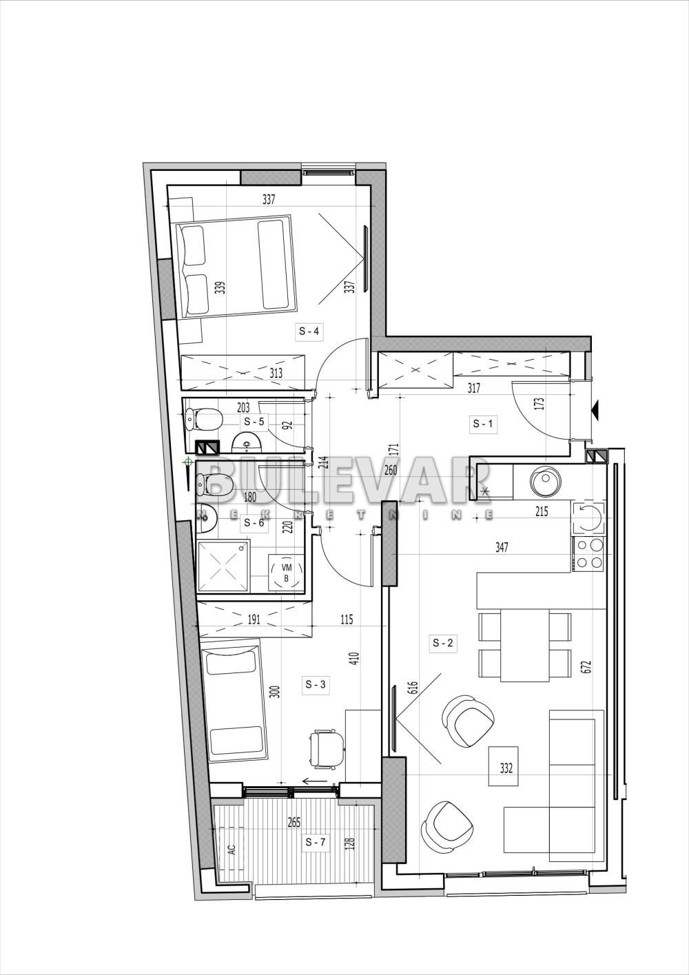 Rajićeva, Dvoiposoban stan na prodaju, 62m2, 159.770€