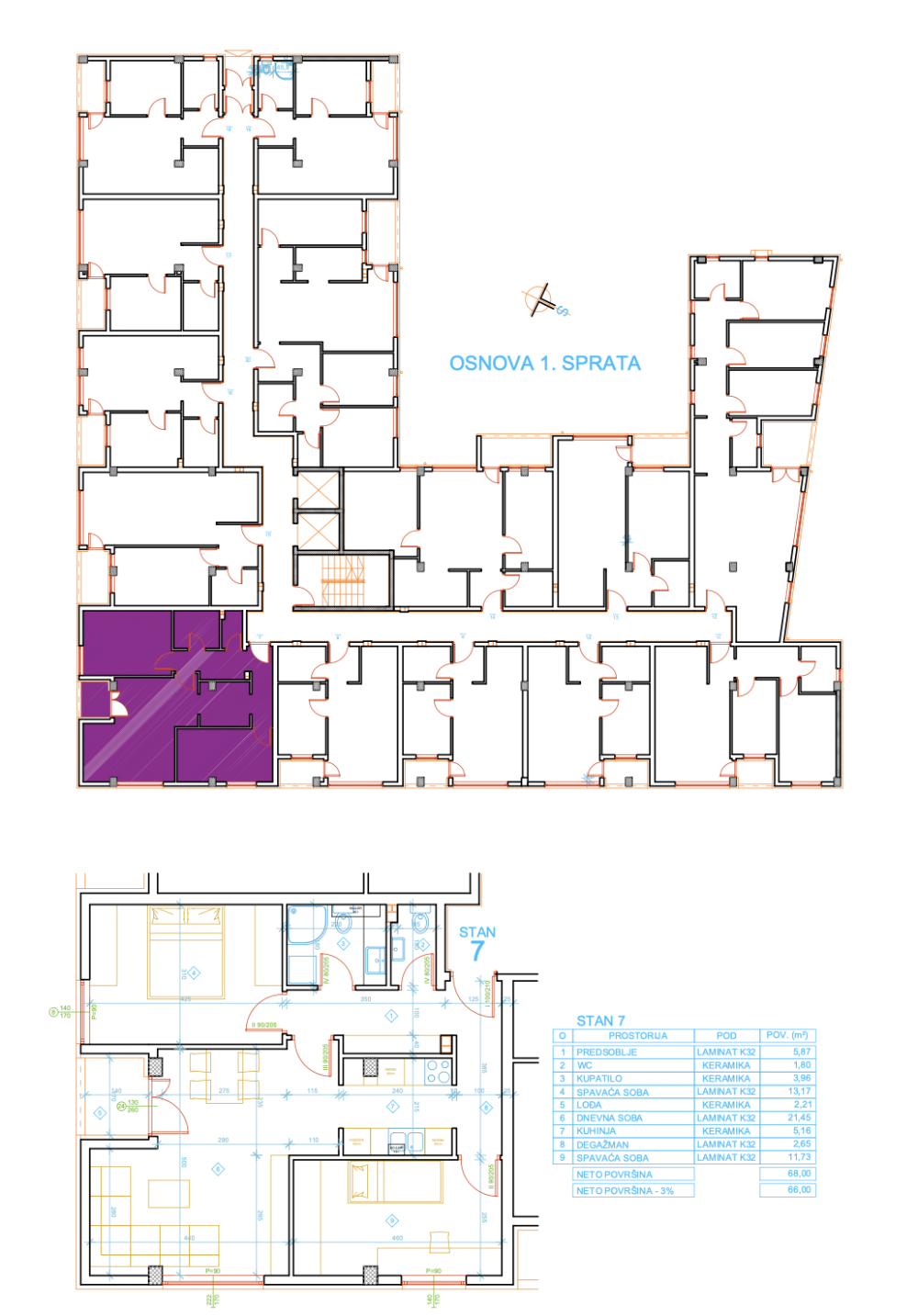 Palilula, Dvoiposoban stan na prodaju, 66m2, 116.160€