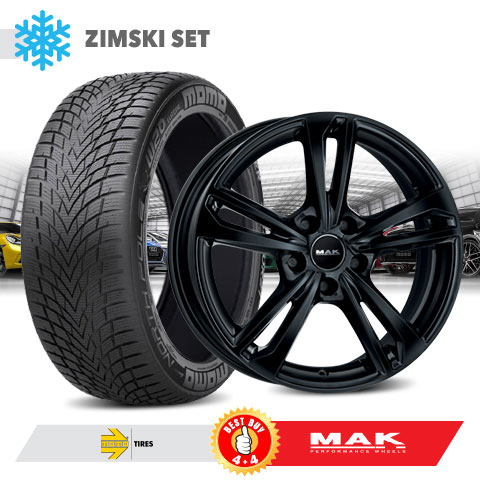 215/60 R17 SET Z MOMO + MAK EMB BLK 4/108 + TPMS