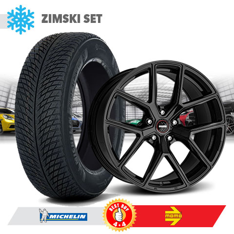 285/45 R20 SET Z MICHELIN + MOMO RF01 SB BLK 5/112