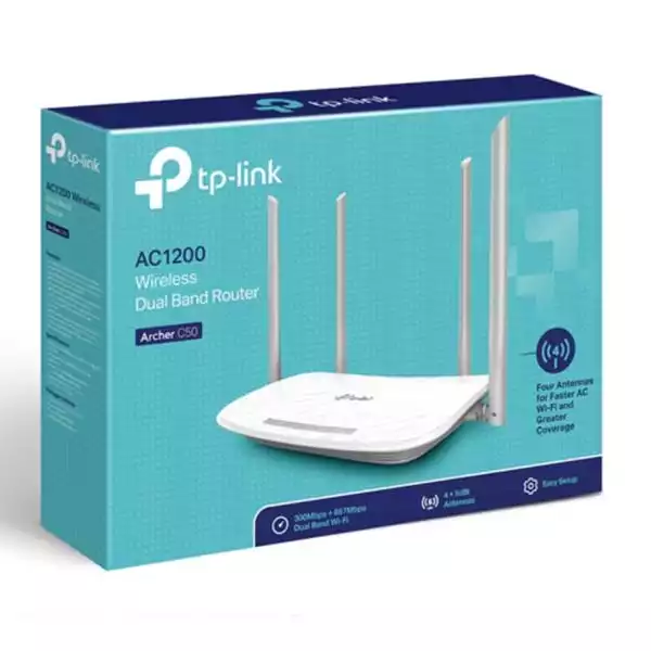 Wireless Router TP-Link Archer C50 AC1200 867Mb/s/ext x 4/2.4-5Ghz/1WAN/4LAN