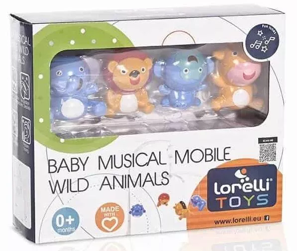 Muzička vrteška za krevetac na navijanje Wild Animals