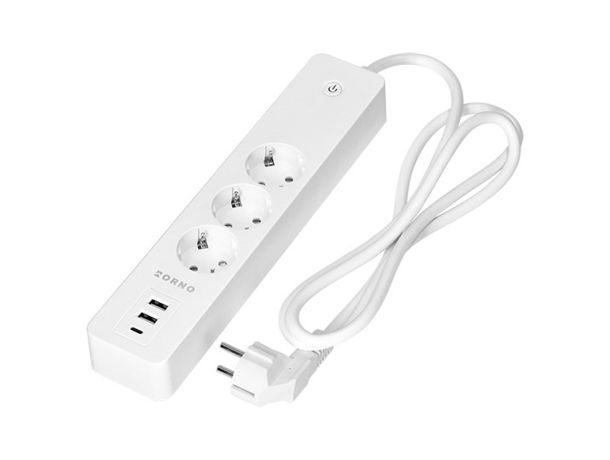 ORNO OR-SH-17520(GS)/W Tuya Smart Wi-Fi produžni kabl 2x USB, beli
