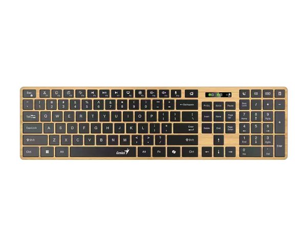 GENIUS SlimStar 7250BT, AI, Pine Wood US wireless tastatura
