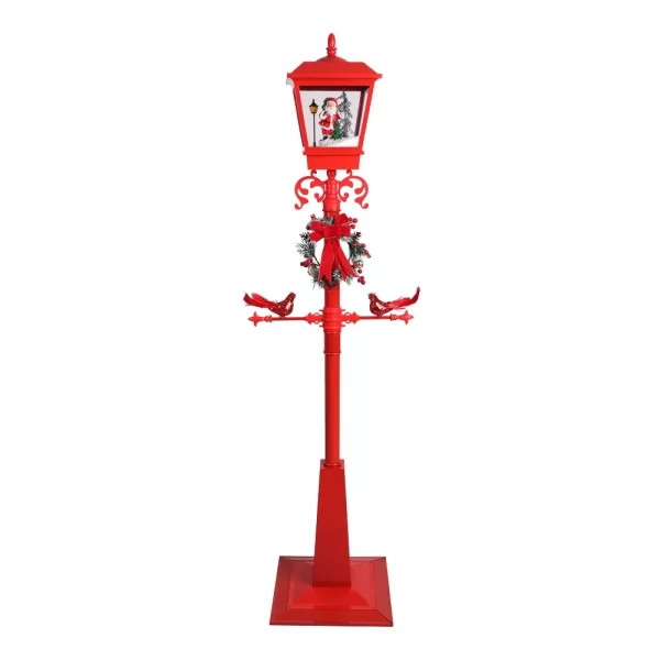 Monti, ulična snežna lampa, crvena, 180cm