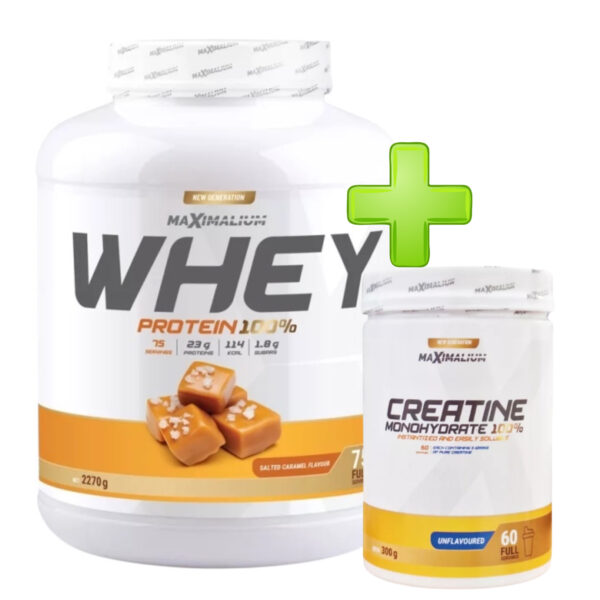 Whey 100% protein 2.27kg + Creatine 300g – Maximalium