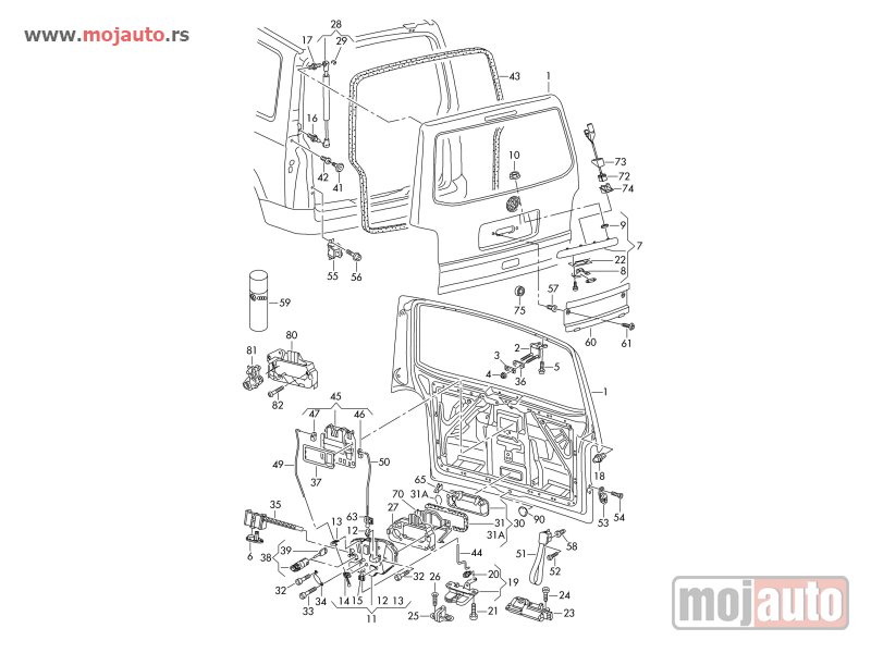 Transporter T5 Kvaka Gepek Vrata 1 Vrata 03-15,NOVO